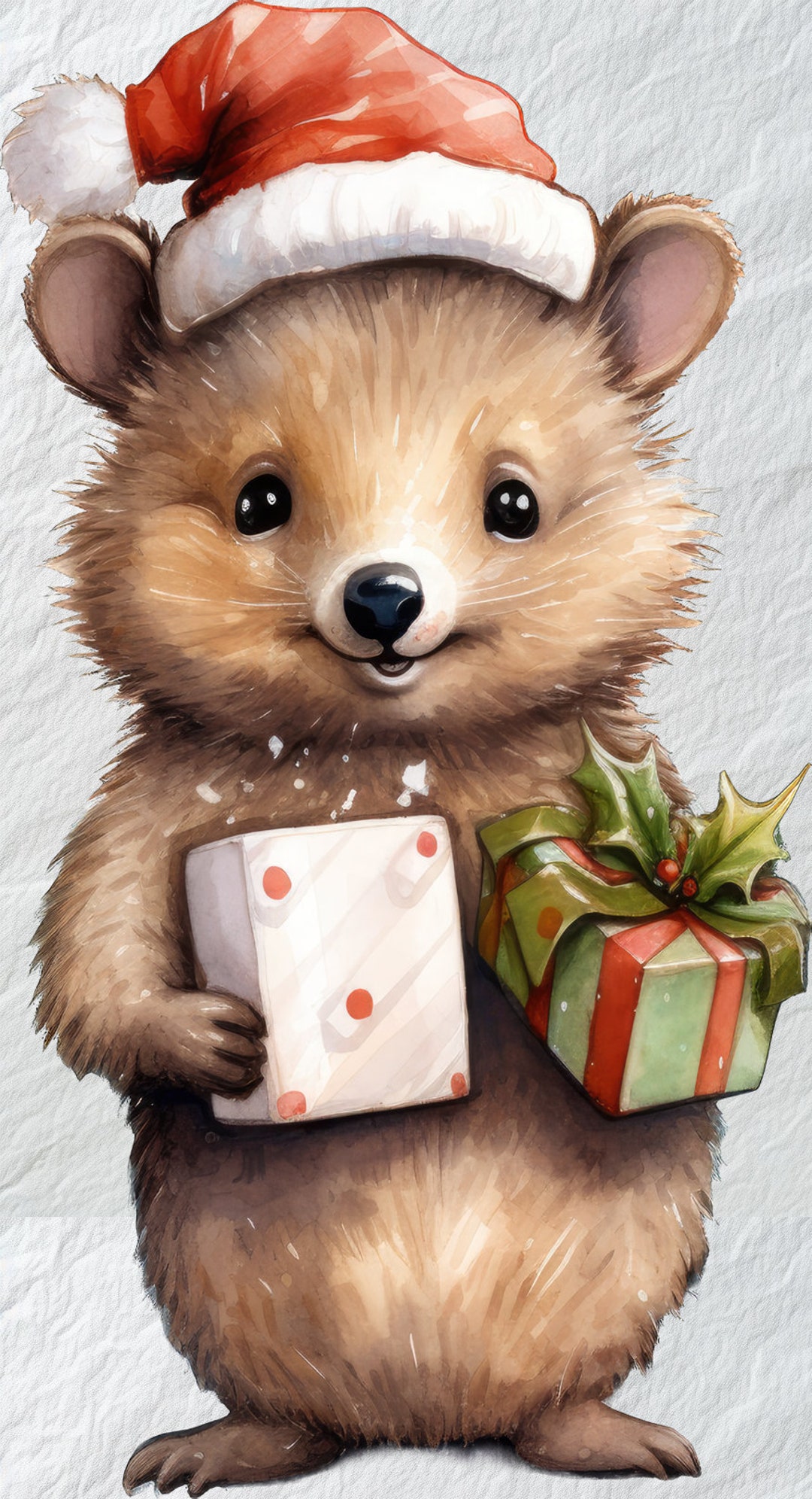Christmas Festive Quokka Selfie PNG Clipart,quokka in Santa Hat ...