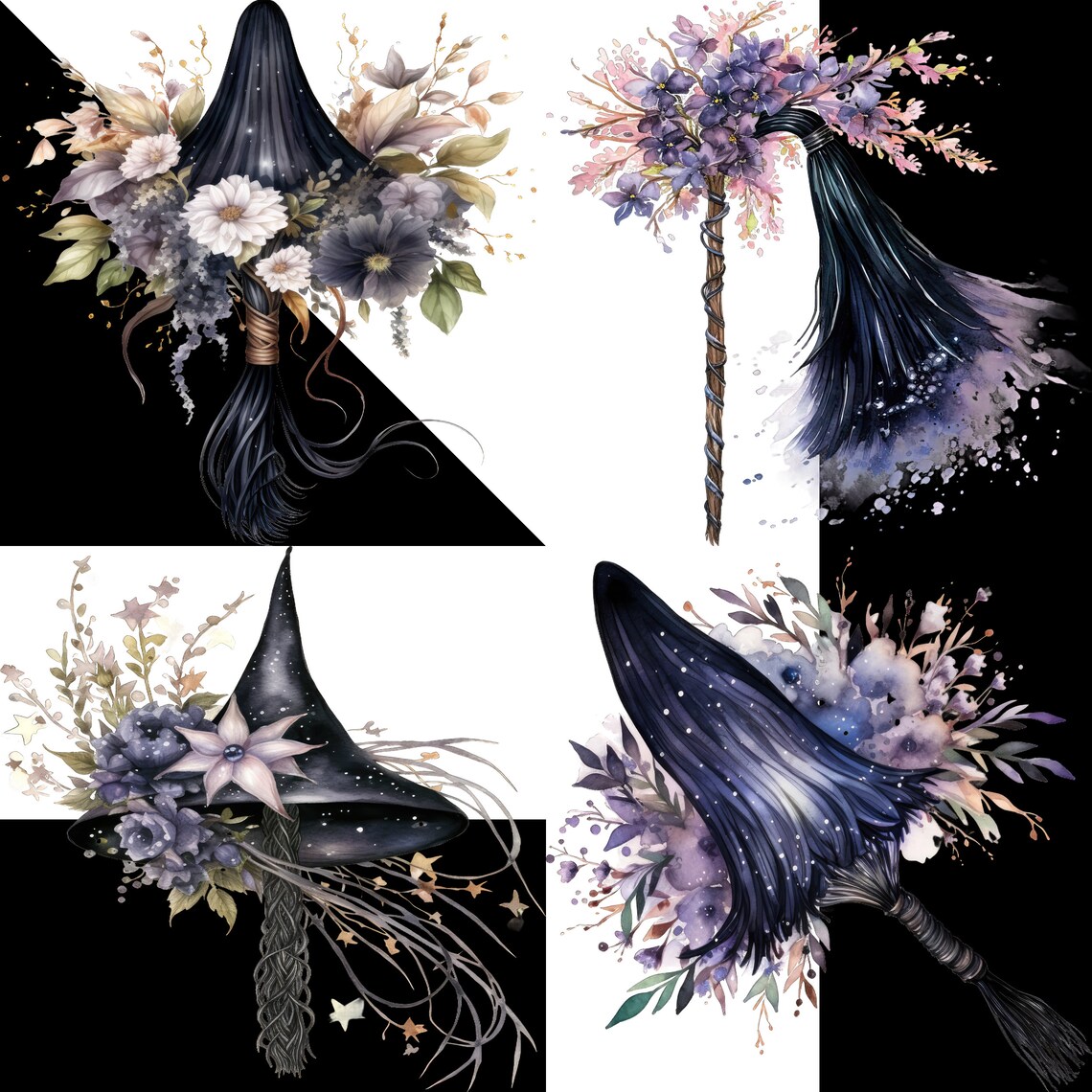 Witch's Broom Clipart, Mystical Witch's Broom, Enchanting Sorceress ...