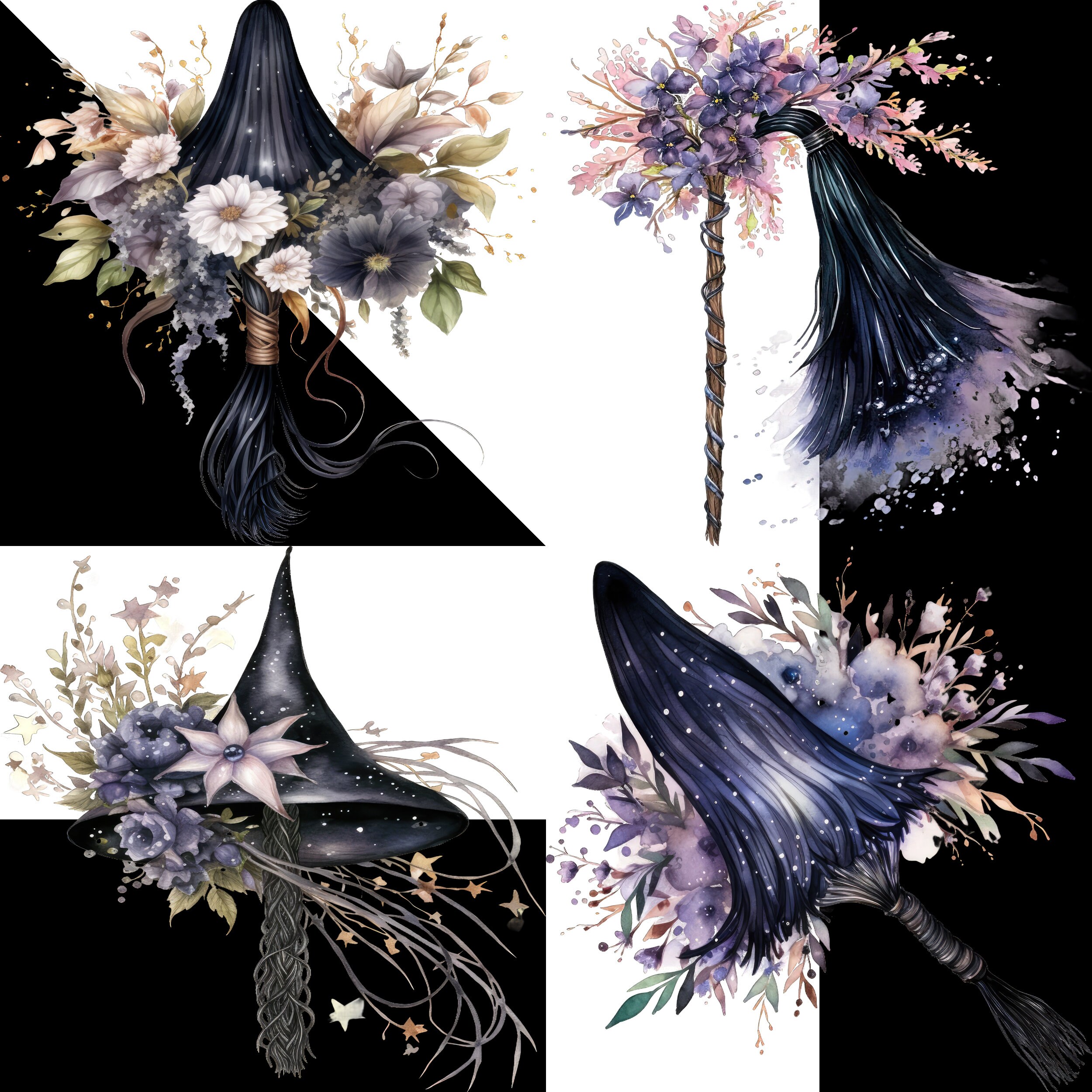 Witch's Broom Clipart, Mystical Witch's Broom, Enchanting Sorceress ...