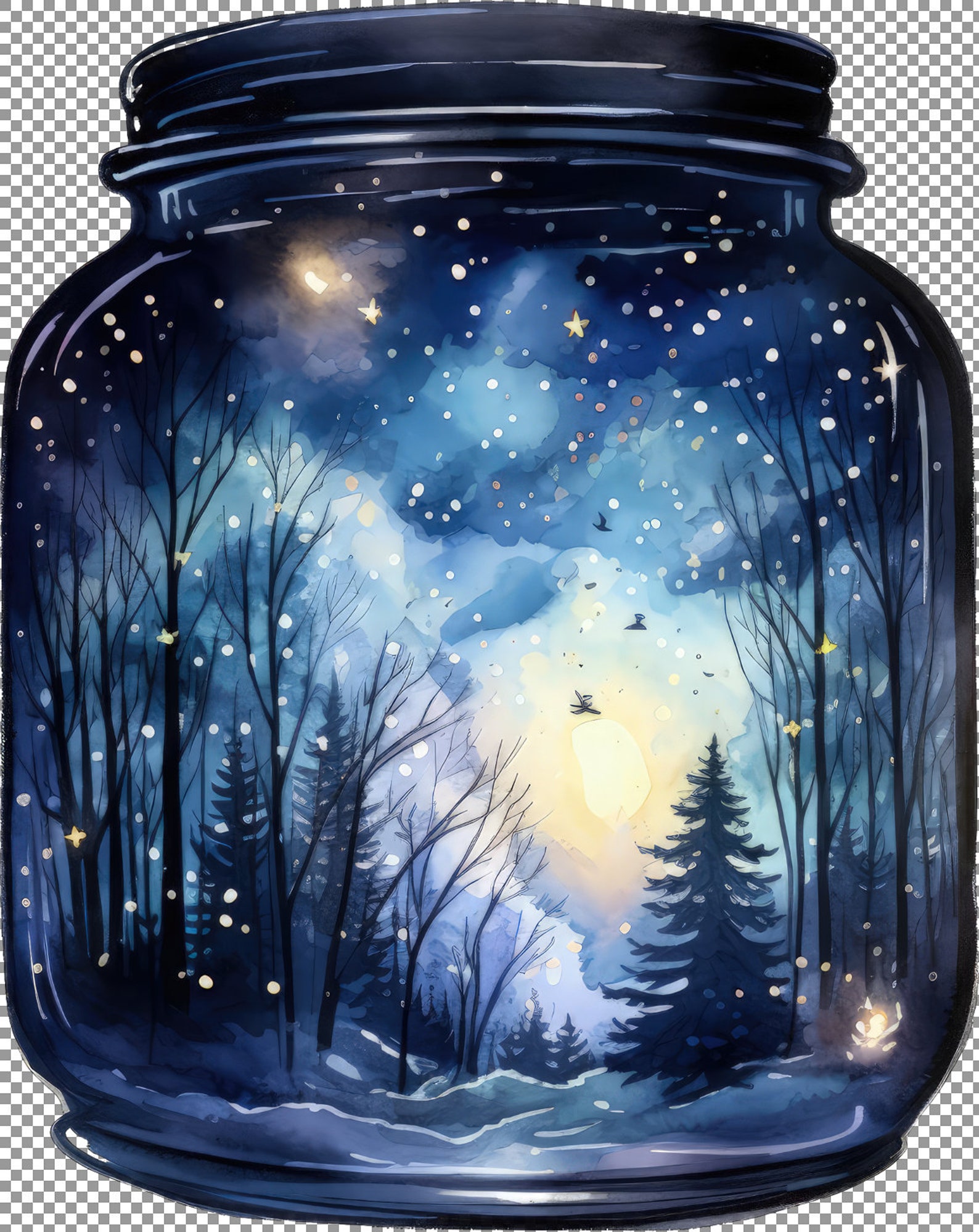Firefly Jar and Snow Globe Effect Clipart, Poster for Student, Art for ...