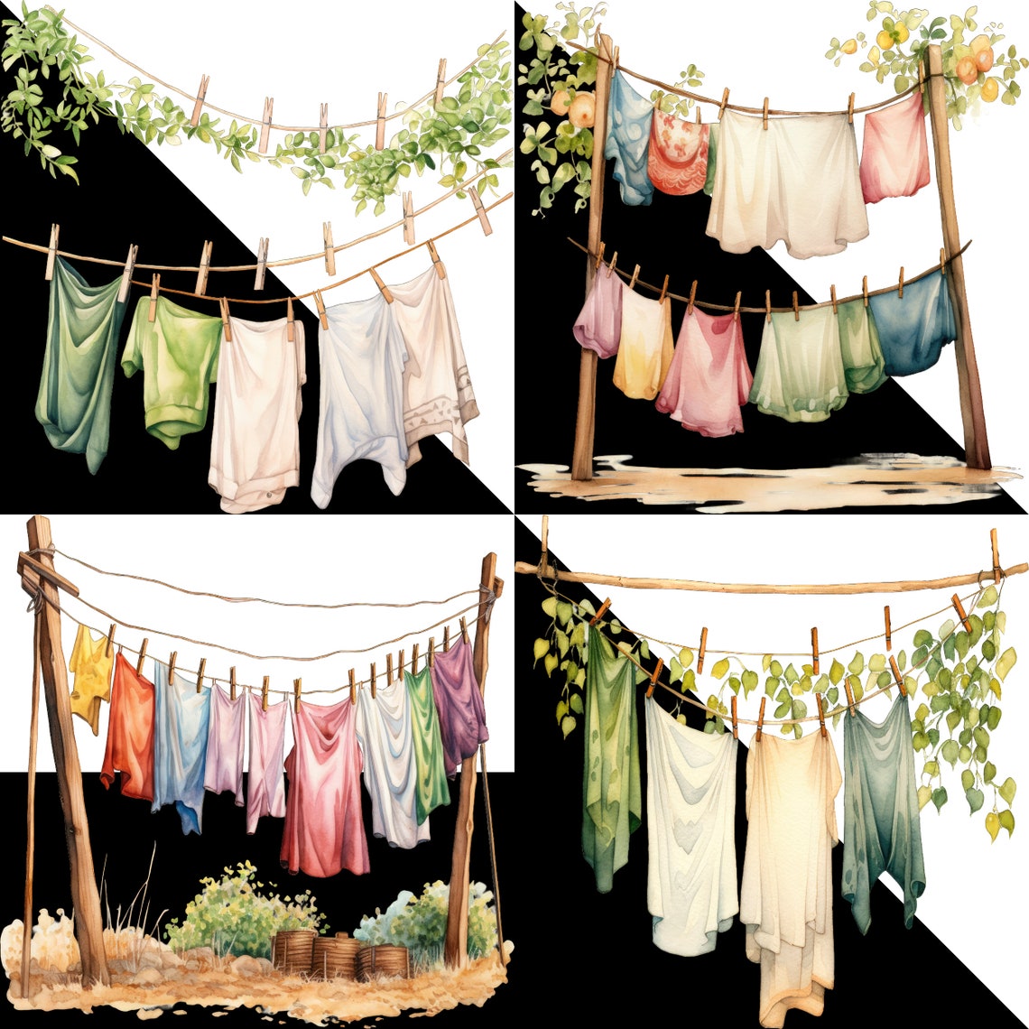 Vantage Clothes Lines Homemaking PNG Clipart, Vintage Laundry Tools ...