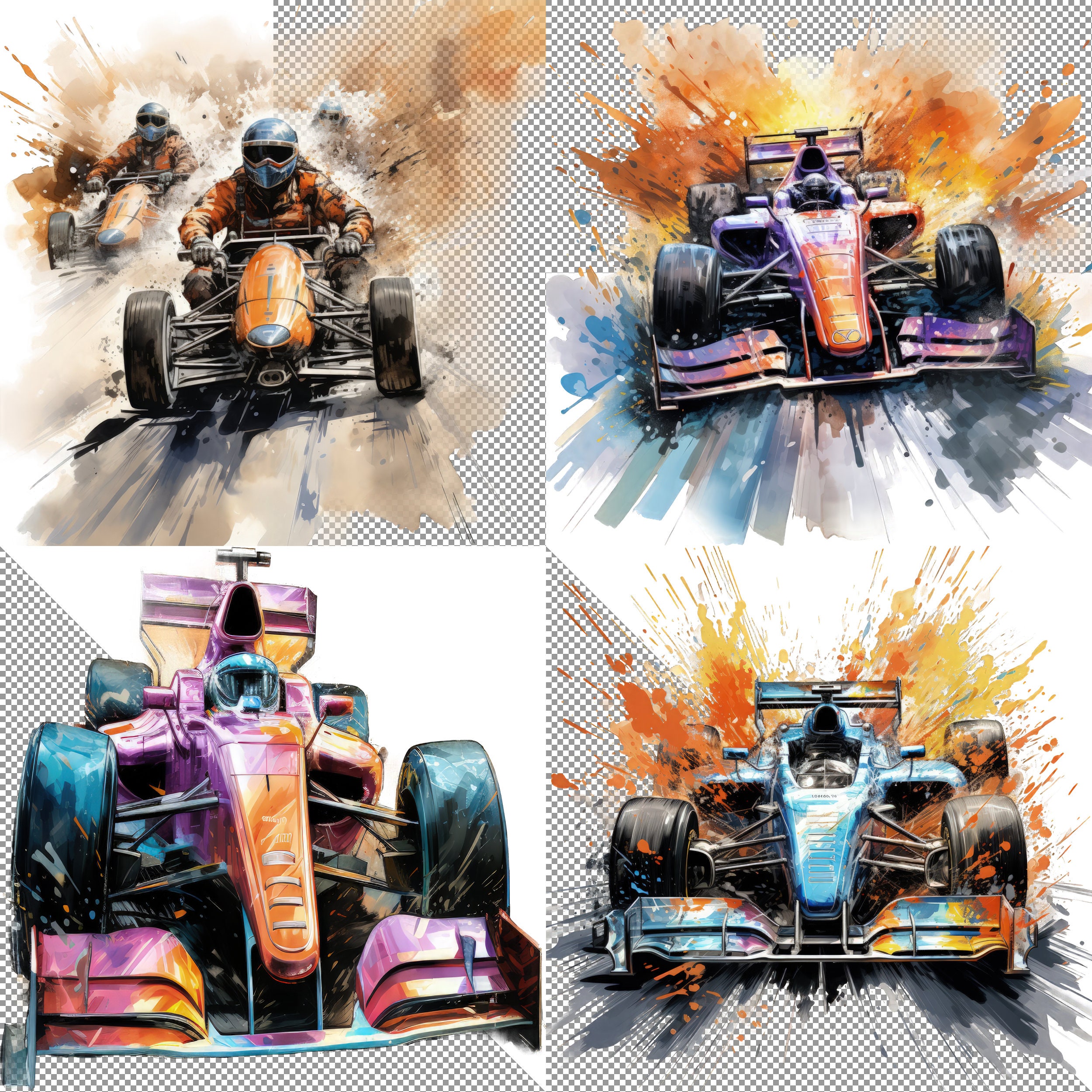 Track and Traction Racing Clipart Racing on the Track Image - Etsy