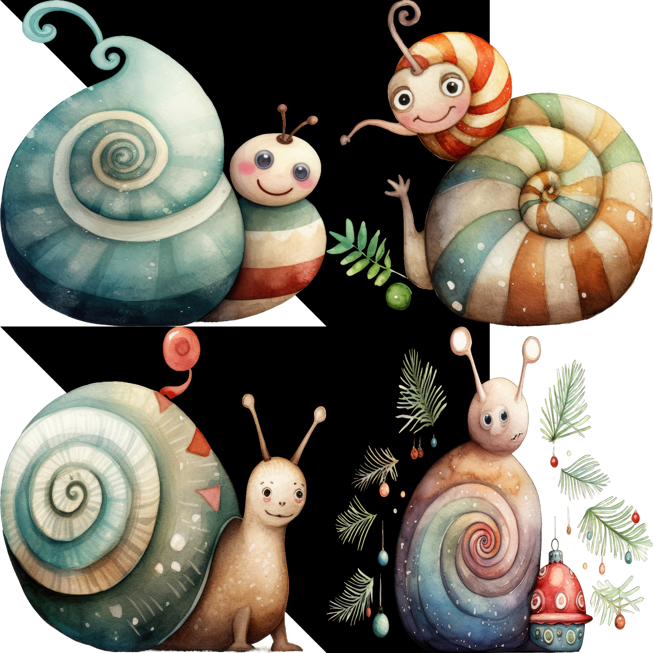Christmas Festive Snail PNG Clipart,holiday Snail Clipart,festive ...