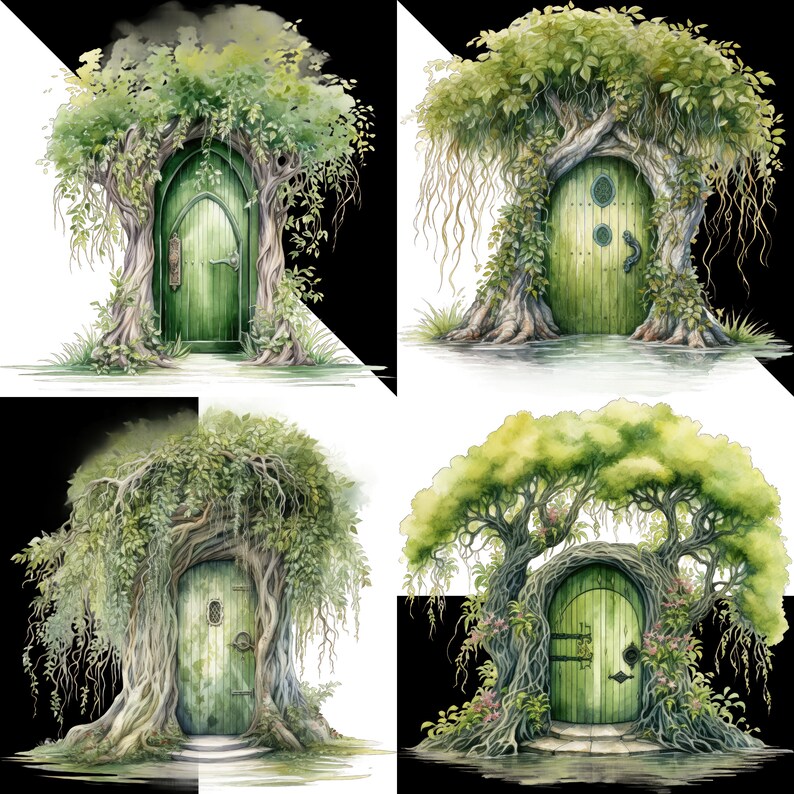 Enigmatic Base Tree Door Art Print, Mystical Nature Decor, Mystical ...