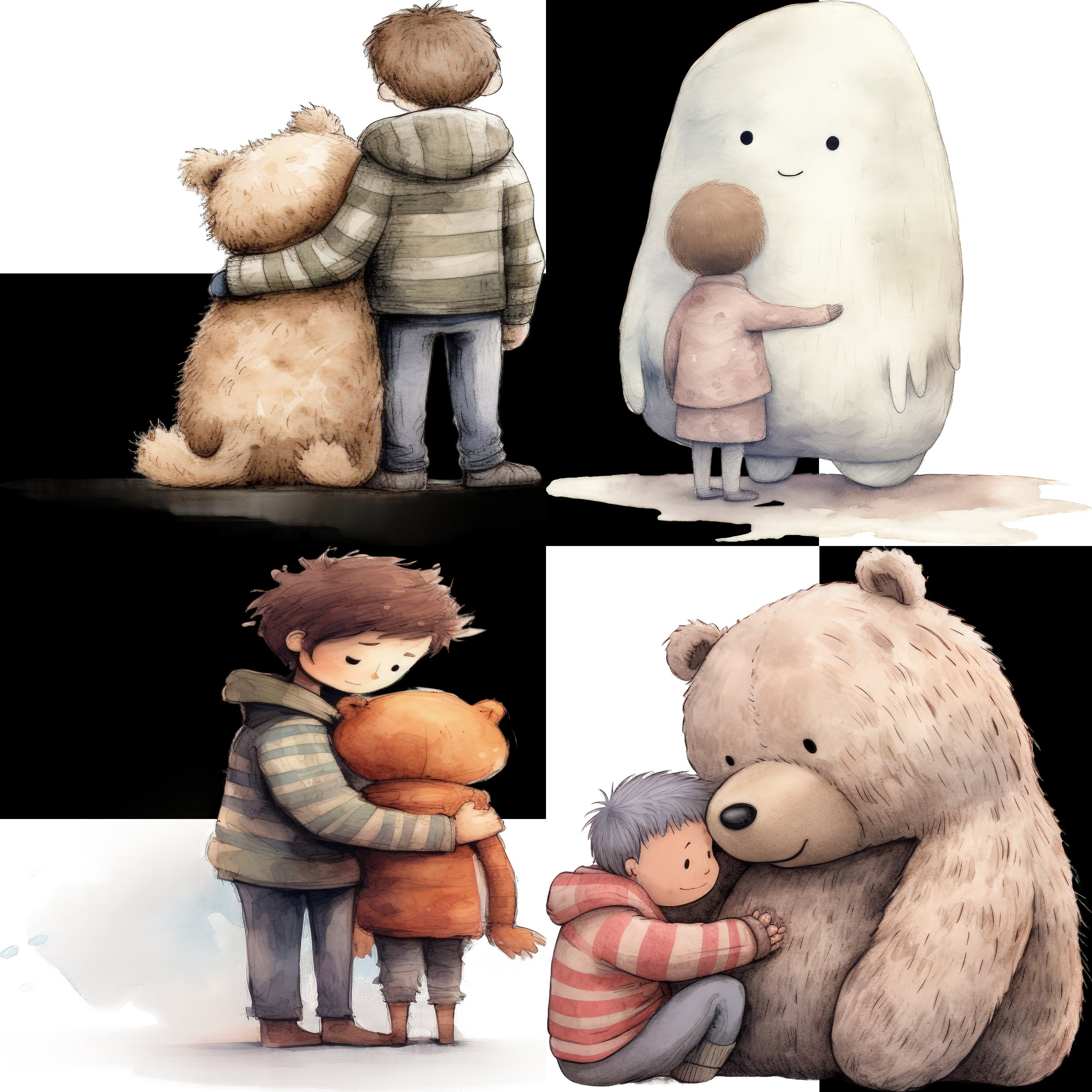 Comforting Friend PNG, Caring Friendship Clip Art, Companion Silhouette ...