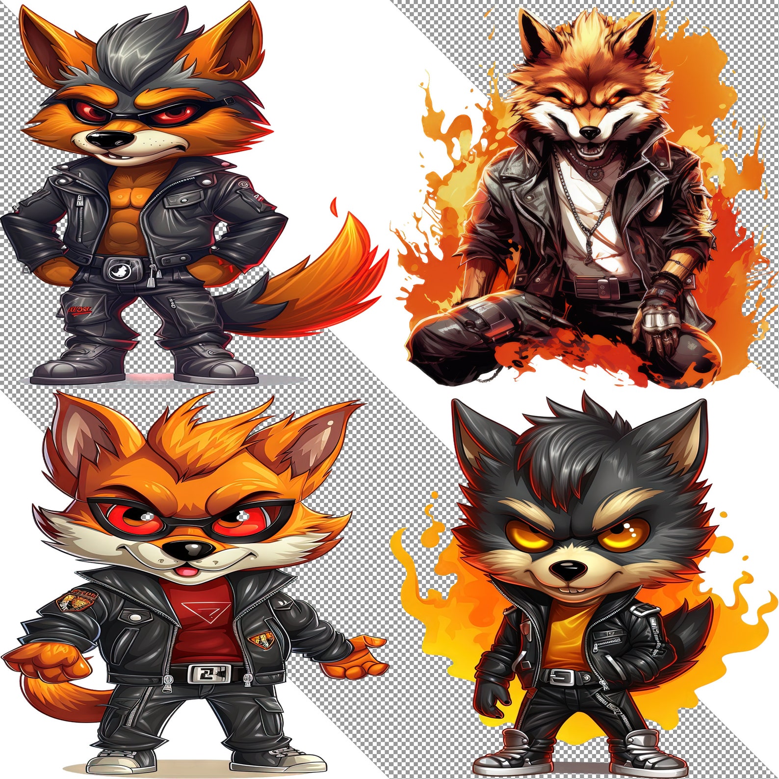 Rockstar Wolf Clipart,cool Wolf Rockstar Illustration,musical Animal ...