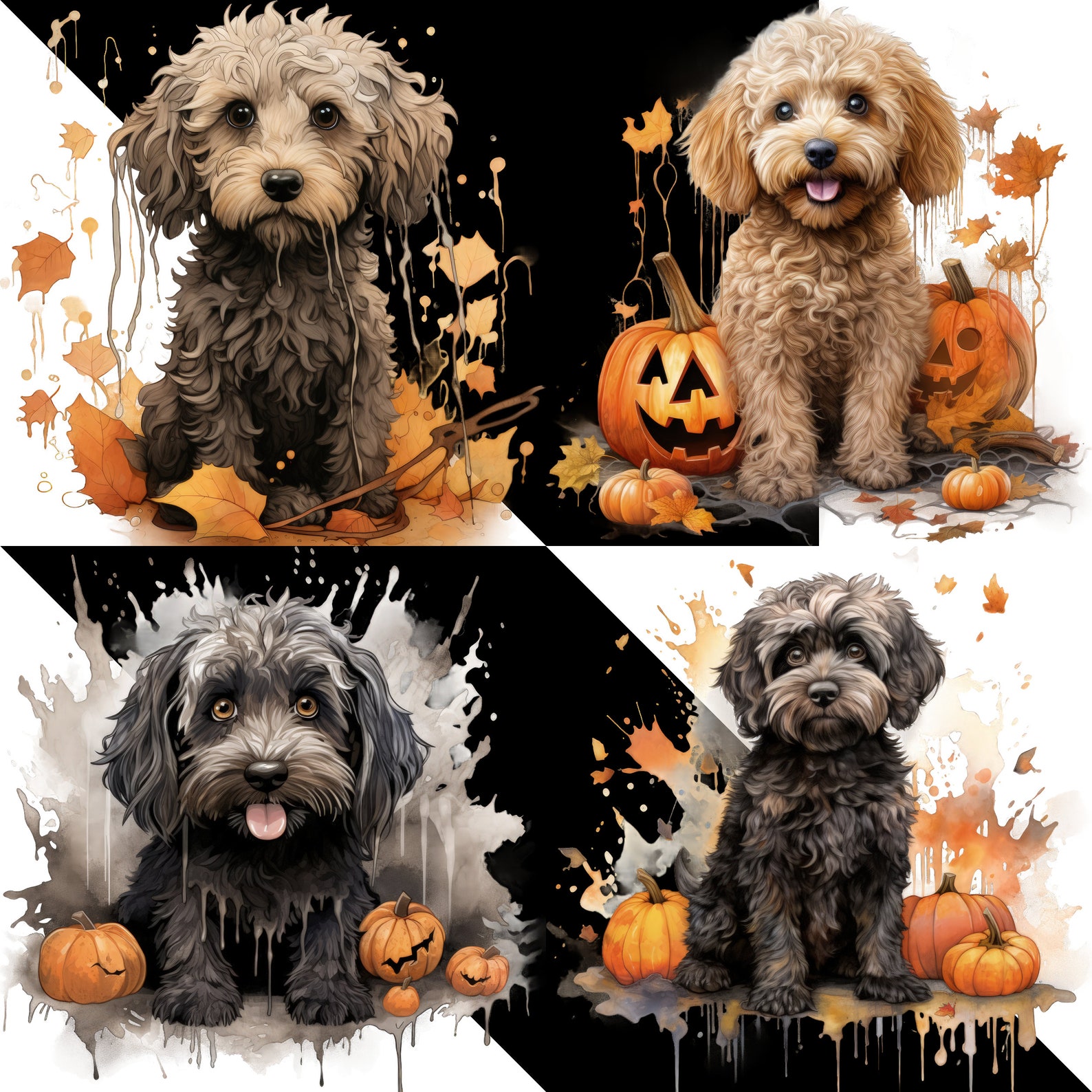 Spooky Cockapoo Halloween PNG, Haunted Cockapoo Clipart - Halloween Dog ...