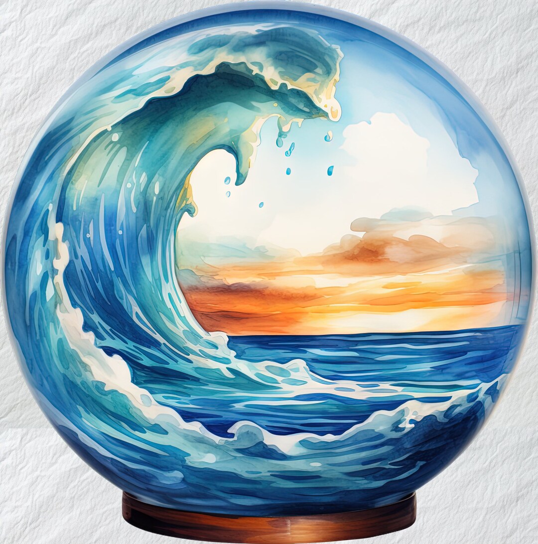 Beautiful Magical Ocean in Crystal Ball Clipart,magical Ocean Fantasy ...