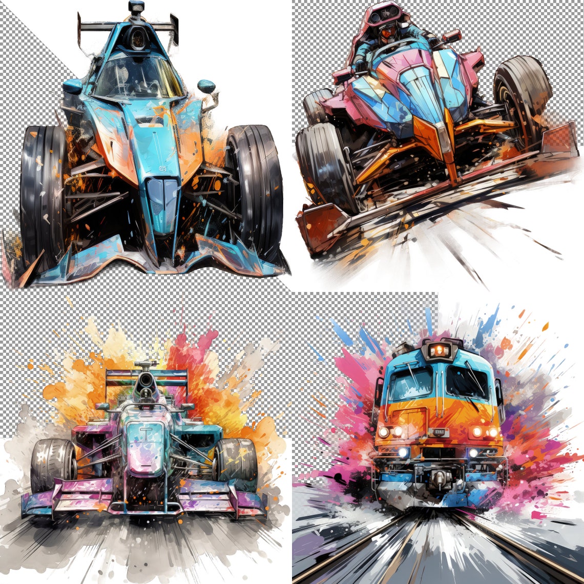 Track and Traction Racing Clipart Racing on the Track Image - Etsy