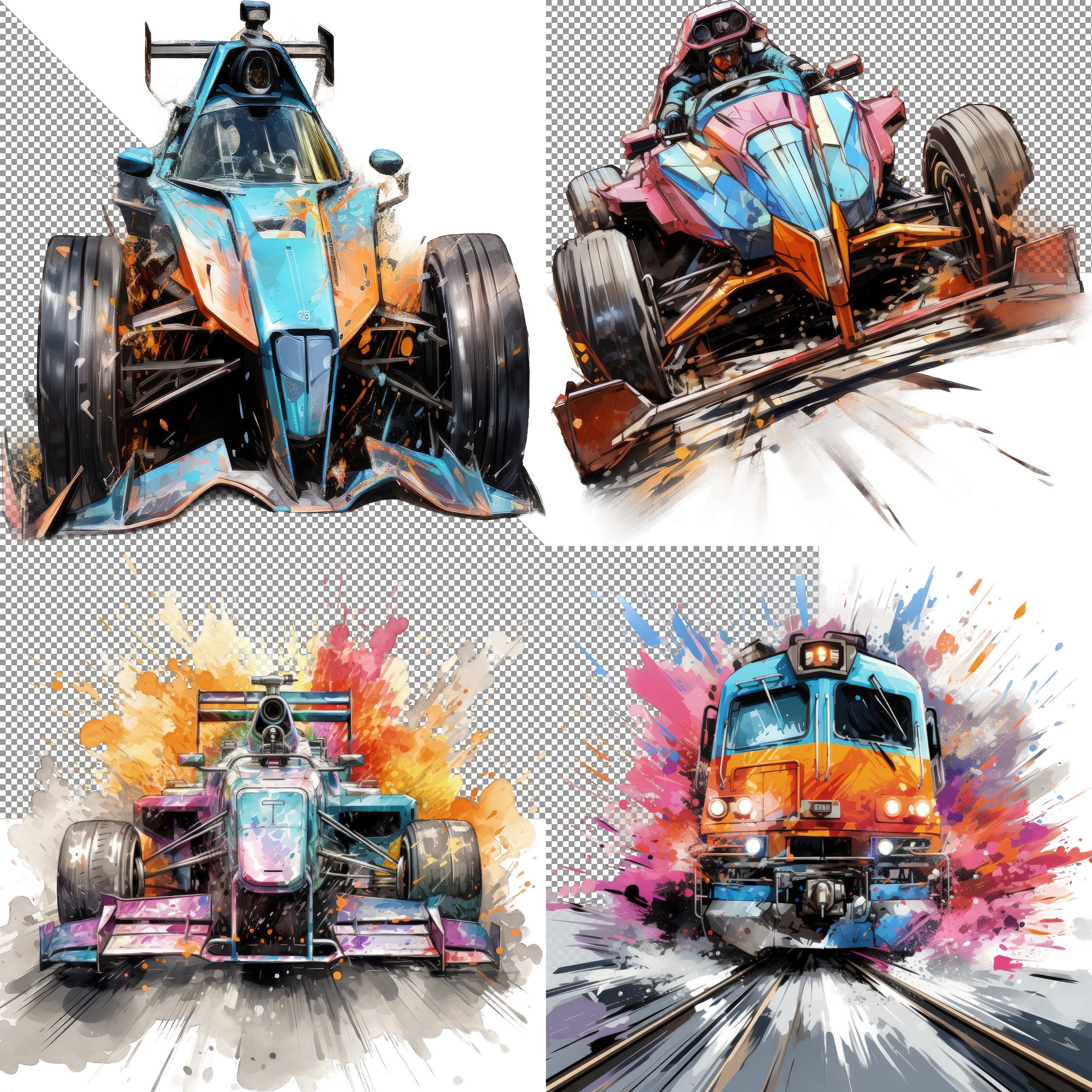 Track and Traction Racing Clipart Racing on the Track Image - Etsy