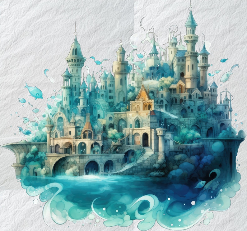 Underwater City Clipart,: Submerged Cityscape, Underwater City Clipart ...