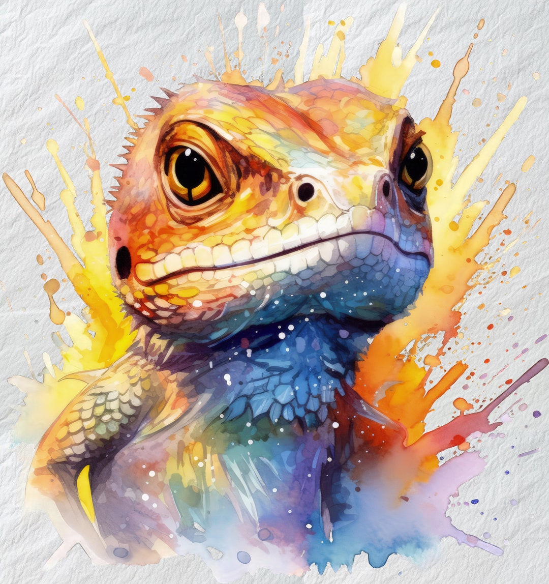 Newt's Electrifying Portrait,electrifying Newt Wildlife Painting,newt's ...