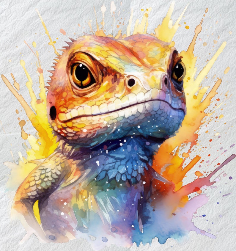 Newt's Electrifying Portrait,electrifying Newt Wildlife Painting,newt's ...