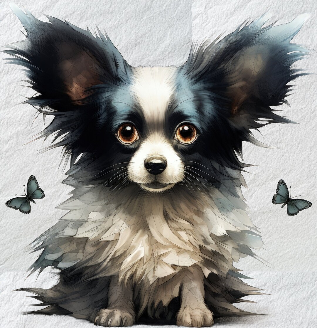 Haunting Papillon Glowing Eyes Clipart, Pet Glowing Eyes Graphics ...