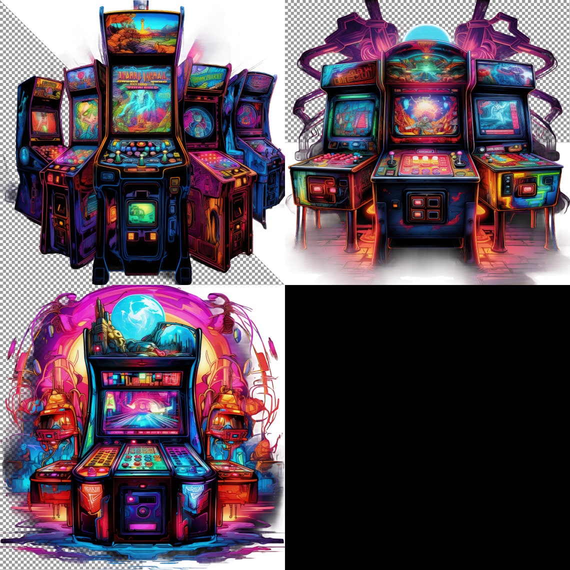 Retro Game Arcade Clipart, Nostalgia Arcade Clipart Set: Classic Games ...