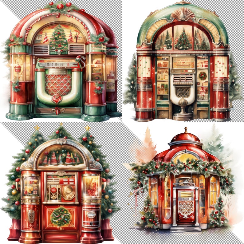 Yuletide Jukebox Clipart, Jingle Bell Jams: Christmas Yuletide Jukebox ...