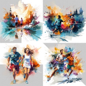 Watercolor Tennis Clipart Set, Tennis Poses, Watercolor Tennis Player ...