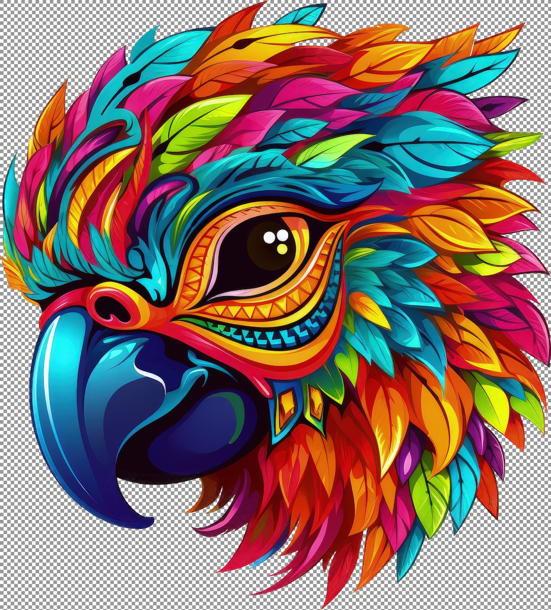 Parrot in Carnival Masquerade Mask Clipart, Colorful Carnival Parrot ...