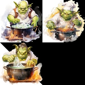 Ogre Chef Clipart, Ogre Chef Culinary Delight, Fantasy Cooking Clipart ...