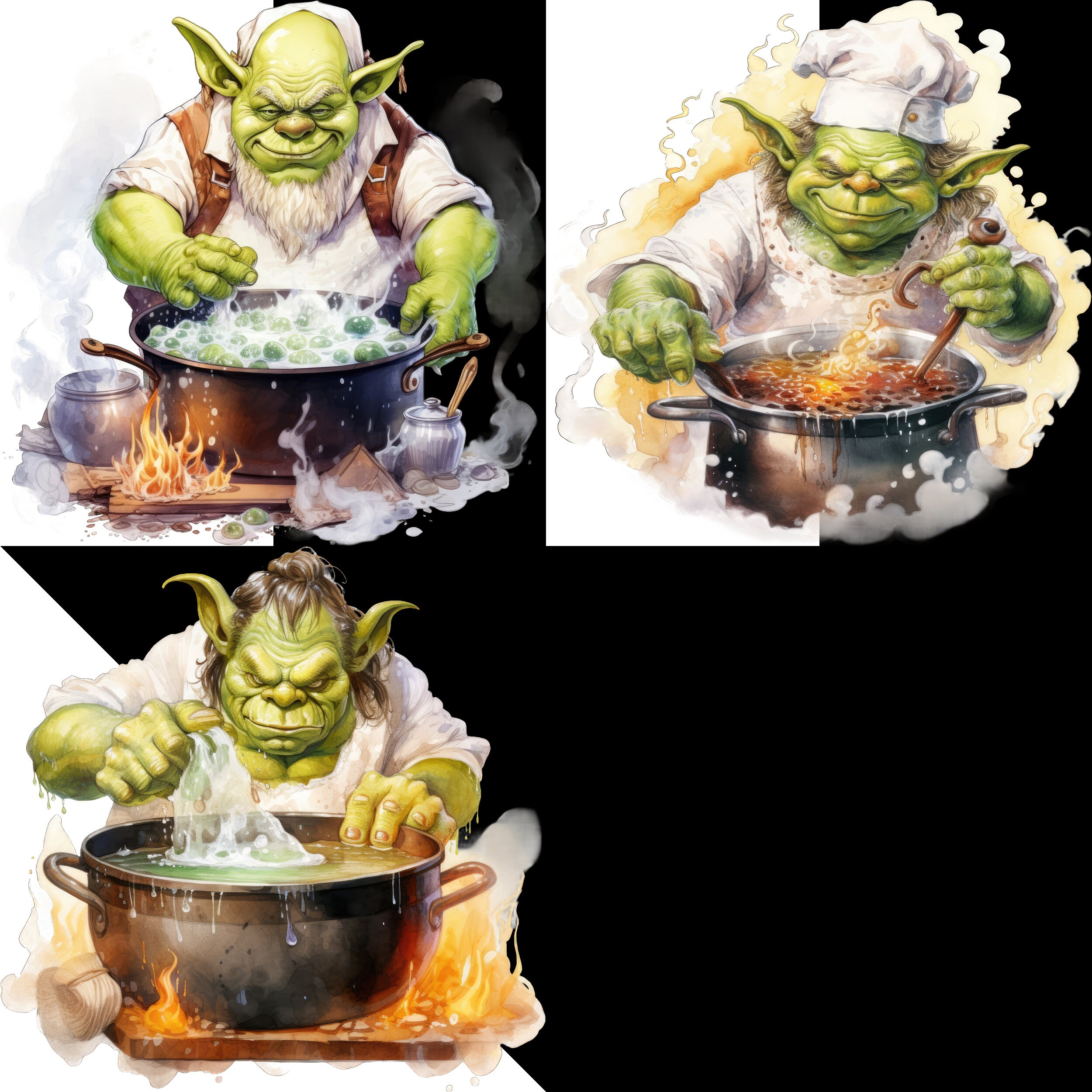 Ogre Chef Clipart Ogre Chef Culinary Delight Fantasy Cooking - Etsy