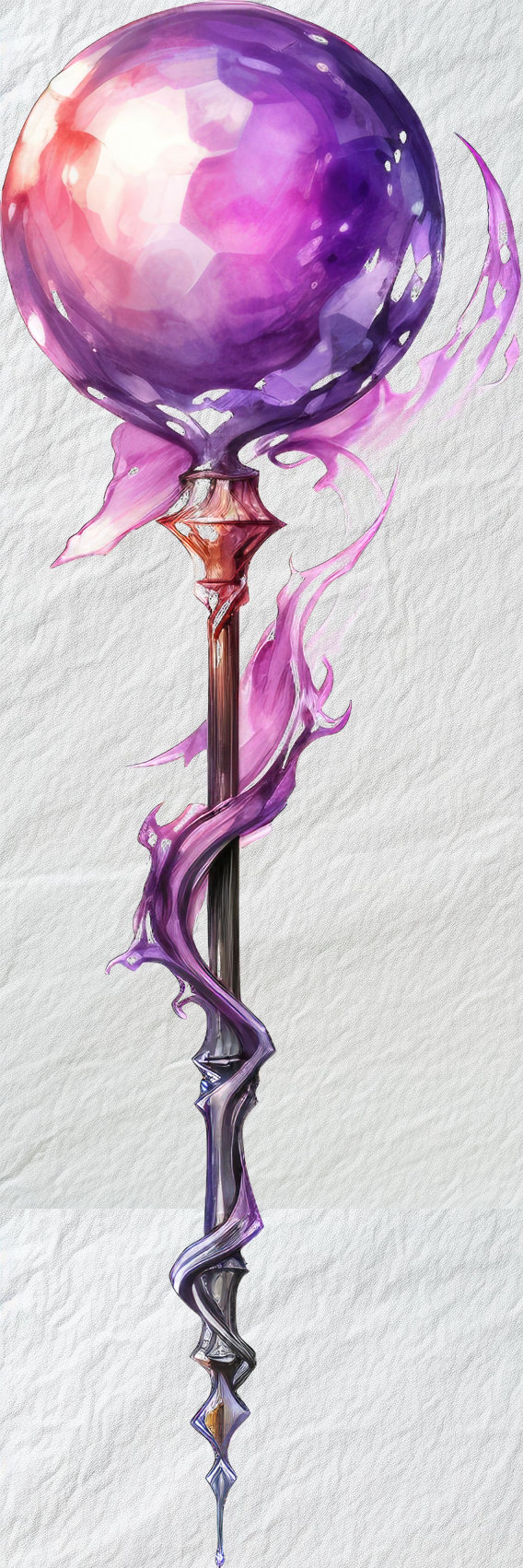 Sorcerer's Staff Clipart, Enchanted Sorcerer's Staff, Magical Wizard ...