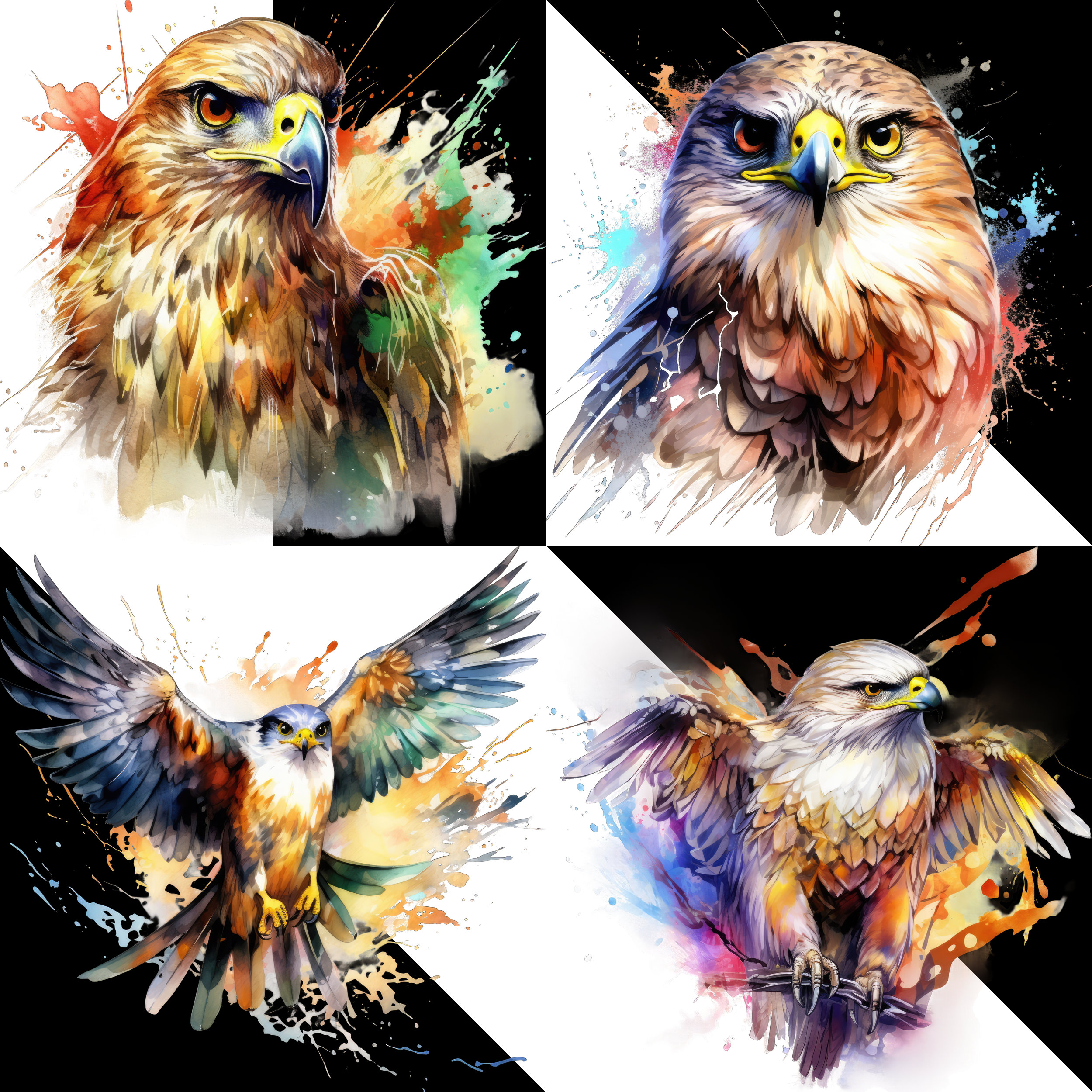 Falcon Lightning Clipart, Falcon Lightning Bolt Art, Majestic Bird of ...