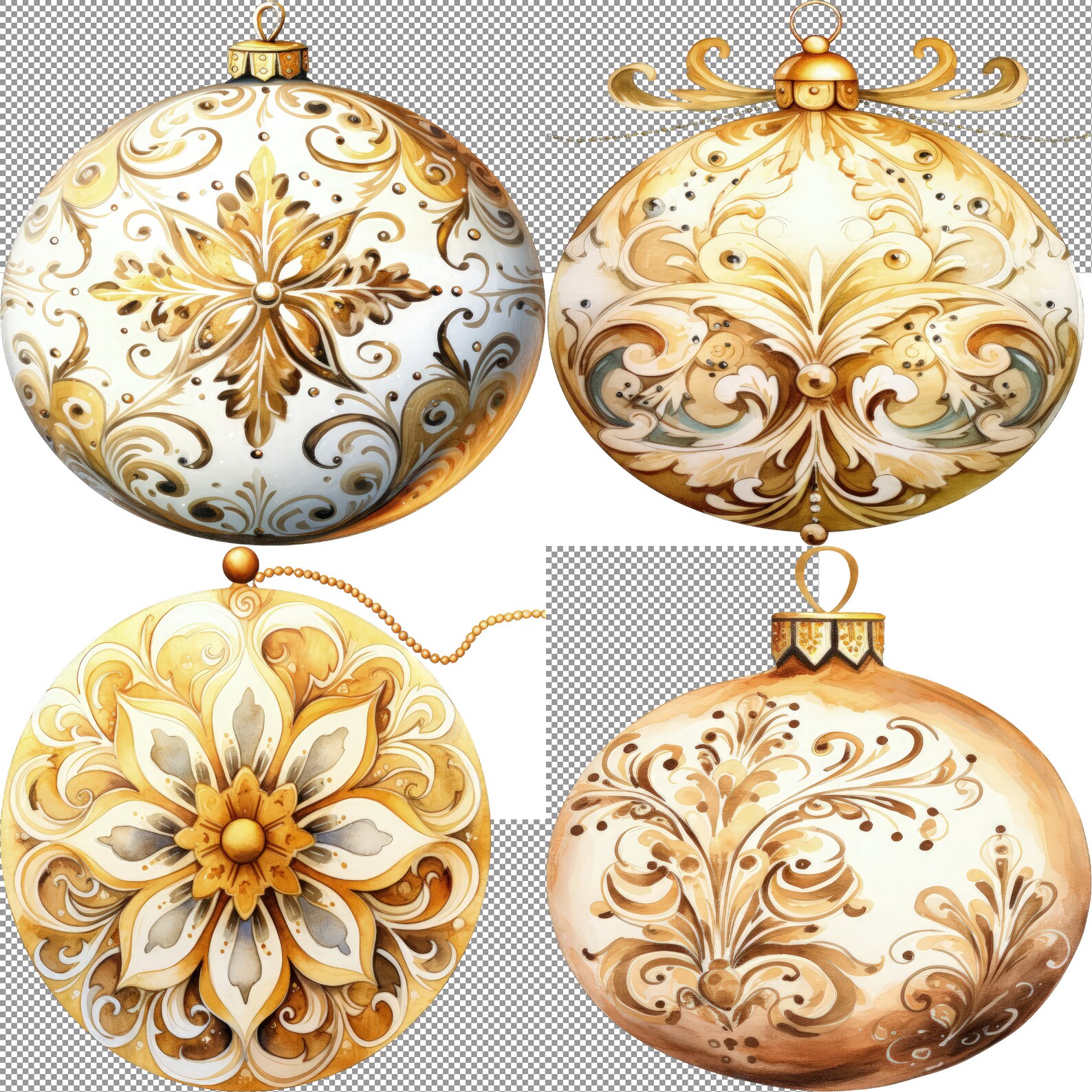 Gold Christmas Ornament Clipart, Art for Profile, Art for Desk, Picture ...