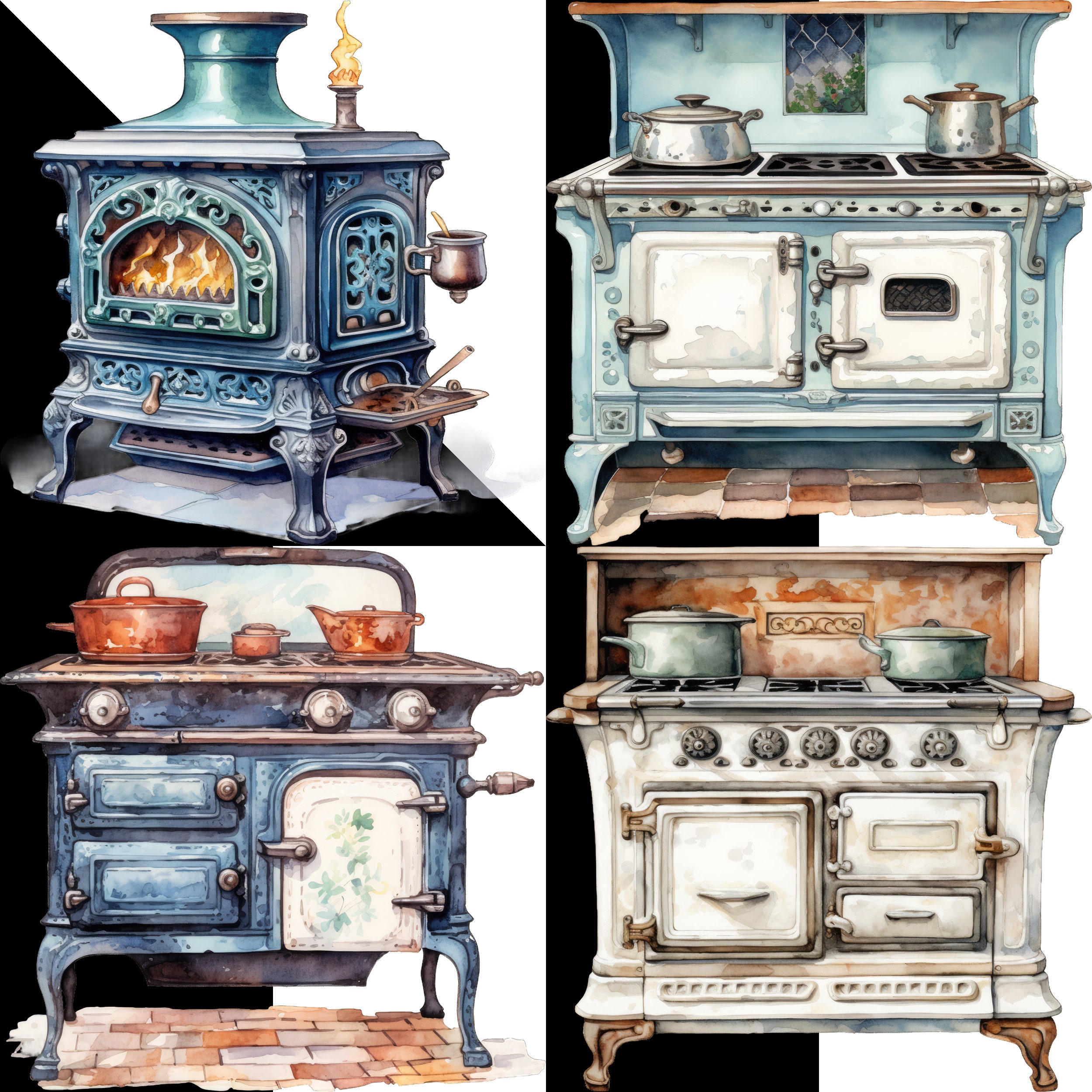 Vantage Castron Stove Homemaking PNG Clipart,traditional Cookware Art ...
