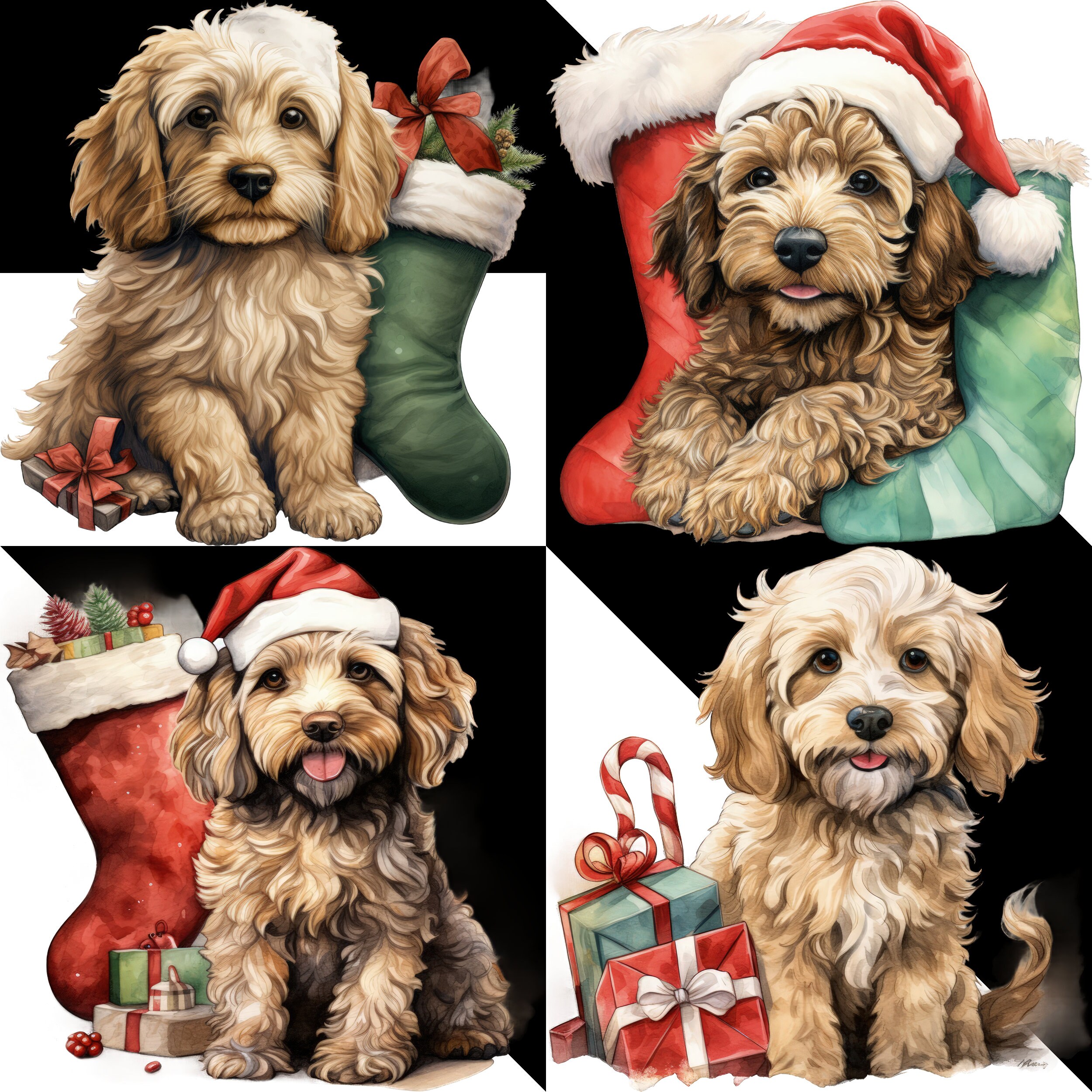 Gleeful Cockapoo Christmas PNG, Celebrate Christmas With Cockapoos ...