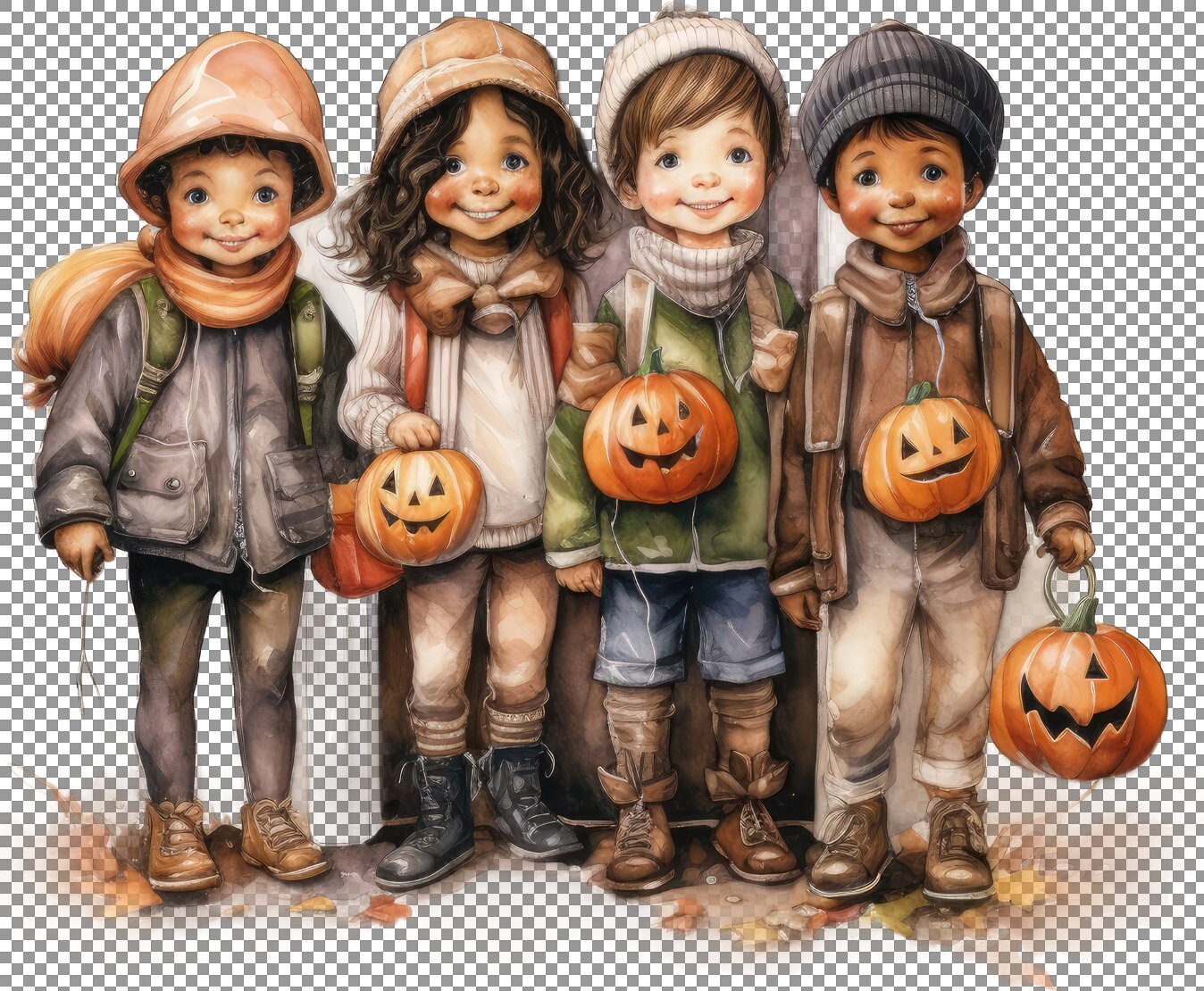 Halloween Kids Clipart, Trick-or-treat Clipart, Pumpkin Clipart, Art ...