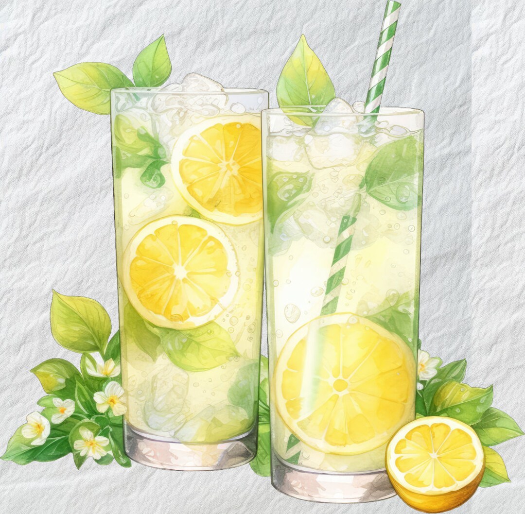 Lemonade Springs Clipart, Fresh Lemonade Springs, Citrus Drink Clipart ...
