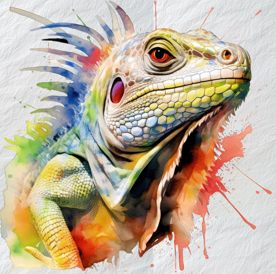 Iguana Lightning Clipart, Luminous Reptile Iguana Lightning Clipartstriking Decor,electric ...