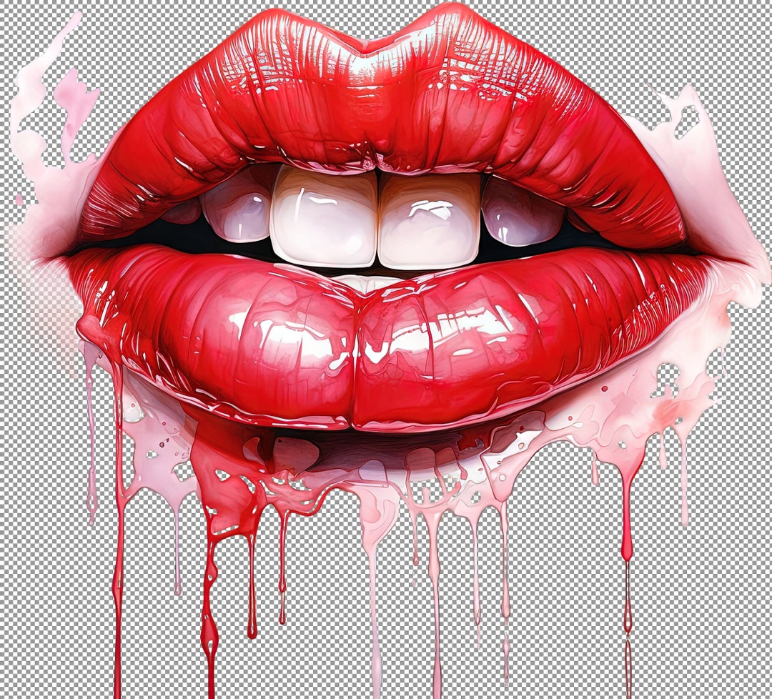Spirit of Lips Distorted Delight Clipart, Sensual Lipstick Art ...
