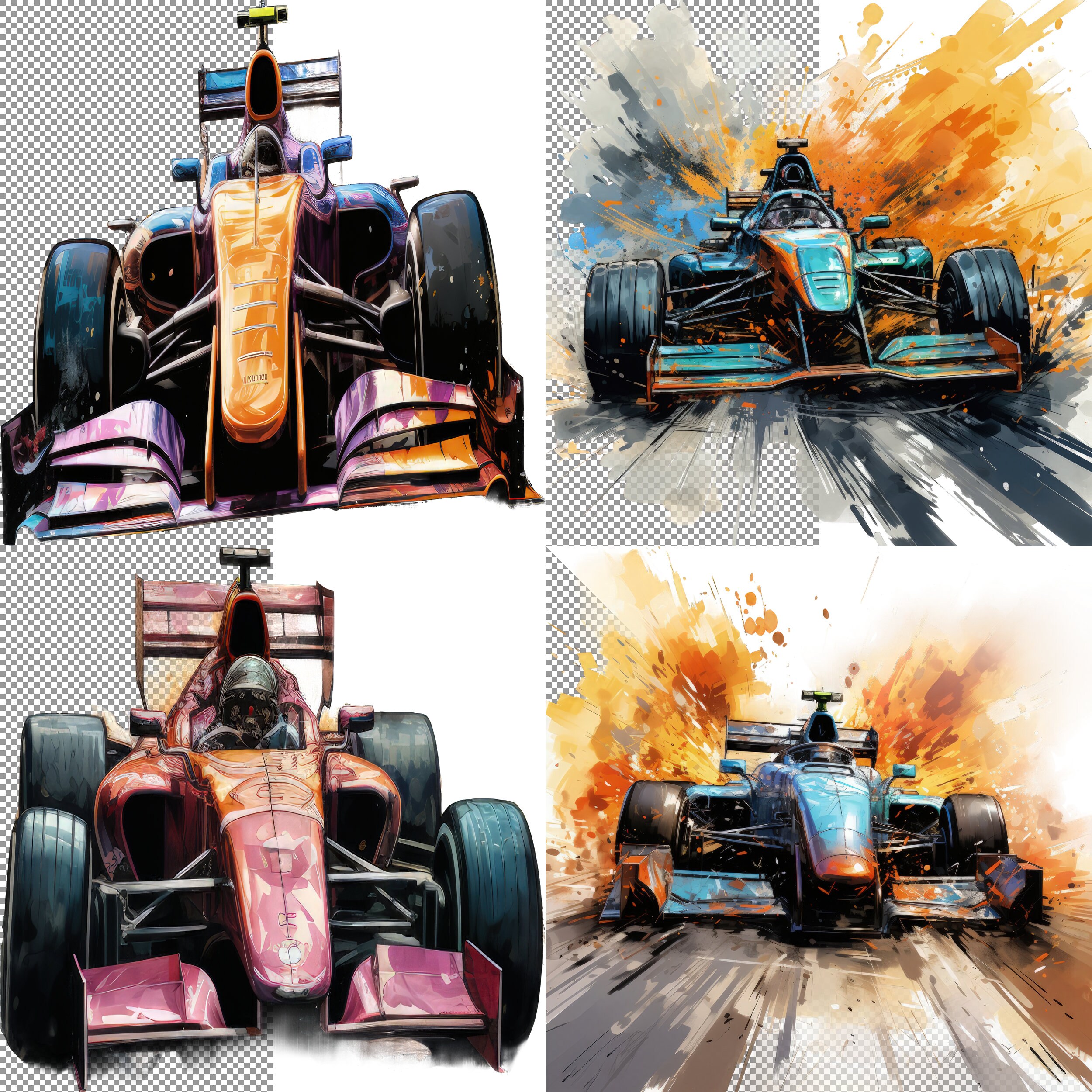 Track and Traction Racing Clipart Racing on the Track Image - Etsy