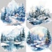 Winter Wonderland Watercolor Clipart, Wall Art for Kids Digital, Print ...