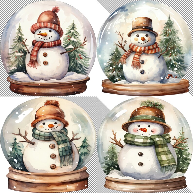 Christmas Snowman Family Clipart, Snowman Family in a Snowball PNG ...