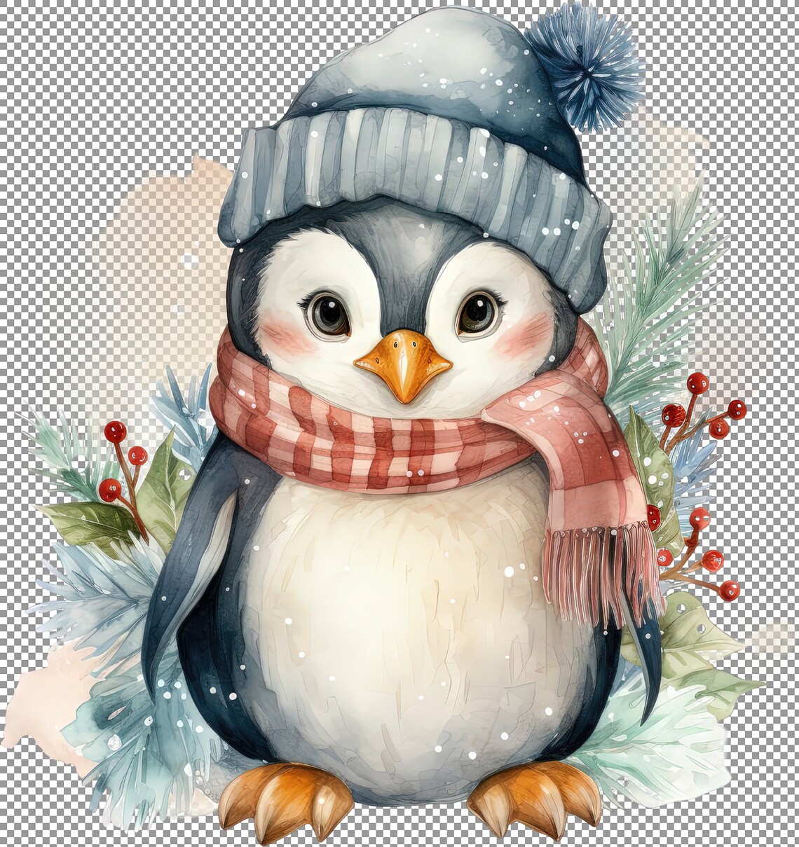 Christmas Penguin Clipart Winter Wonderland Penguin Graphics - Etsy