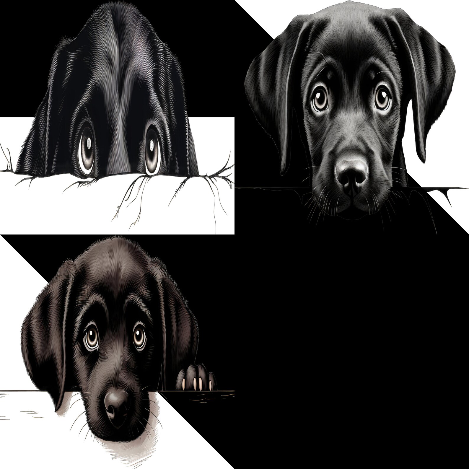 PEEKING Labrador Retriever Vector,vector Art of Peeking Labrador ...