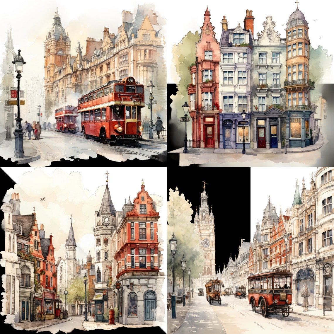 Victorian London Whimsical Watercolour Illustration,historical Decor ...