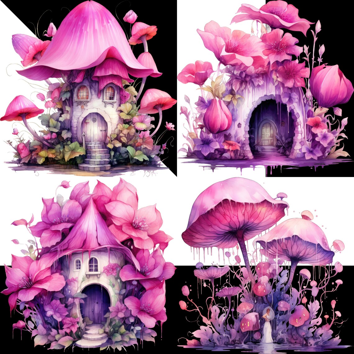 Pixie Hideout Clipart, Enchanted Pixie Hideout, Secret Fairy Dwelling, Magical Pixie Clip Art ...