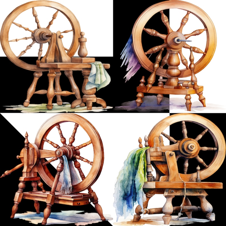 Vantage Spinning Wheel PNG Clipart, Textile Decor Clipart, Vantage ...