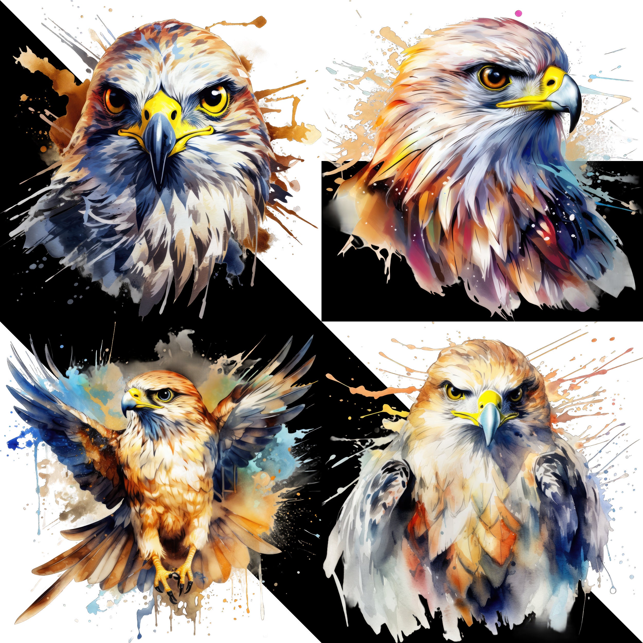 Falcon Lightning Clipart, Falcon Lightning Bolt Art, Majestic Bird of ...