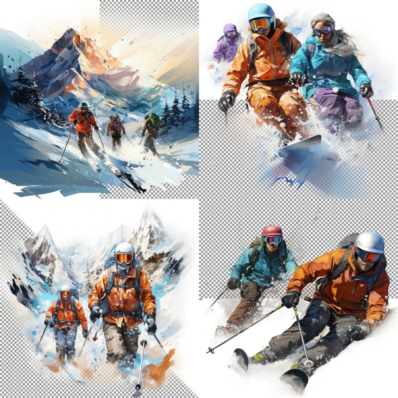 Winter Sports Wonderland Clipart, Digital Sticker for Vehicle, Snowy ...