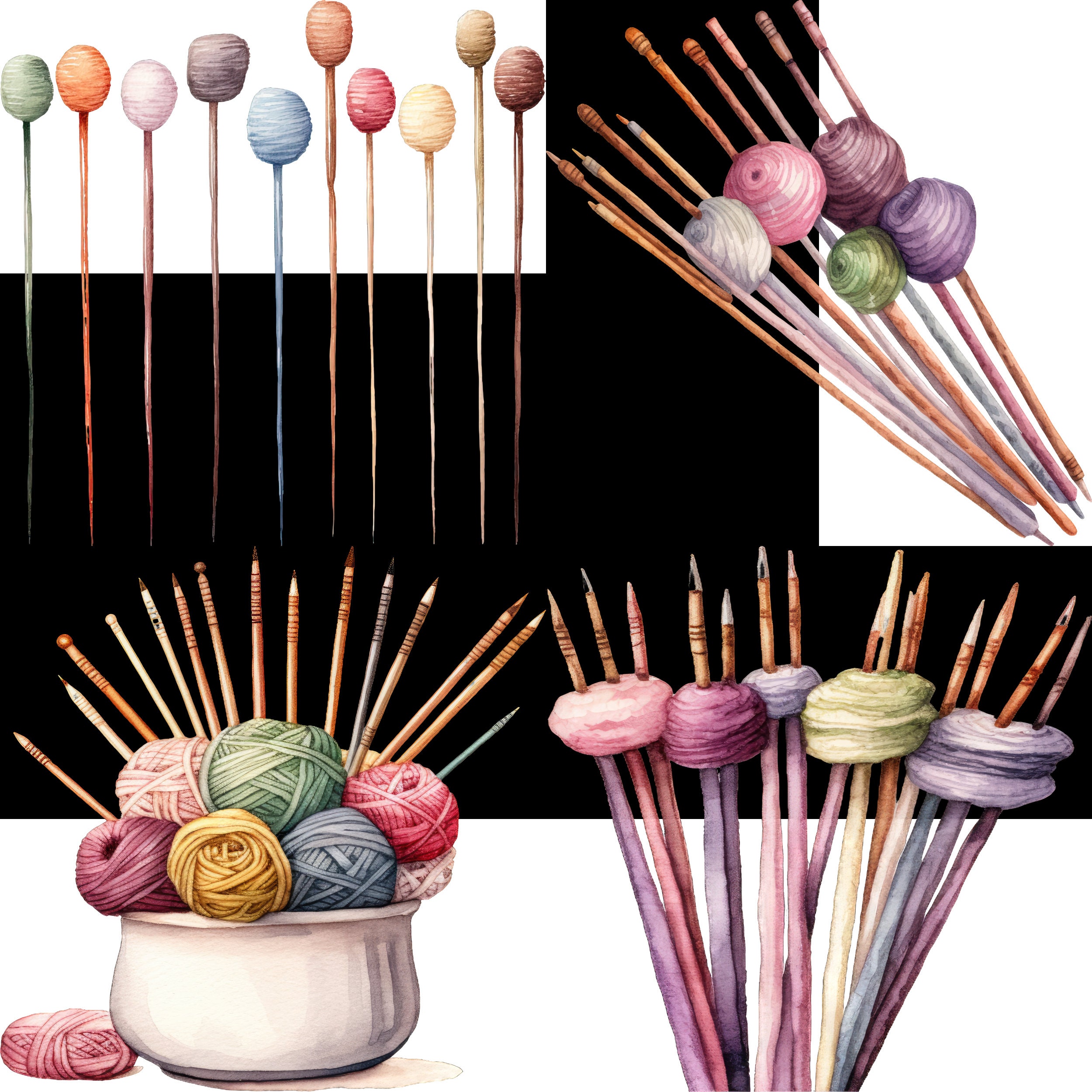 Vantage Knitting Needles PNG Clipart, Vintage Knitting Needles Clipart ...