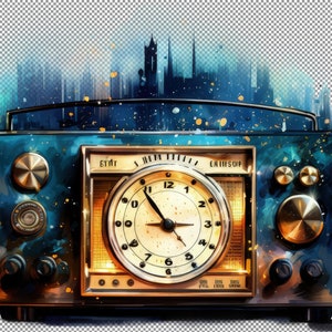 Countdown Radio Clipart, Vintage Radio Clipart Set, Retro Radios, Old ...