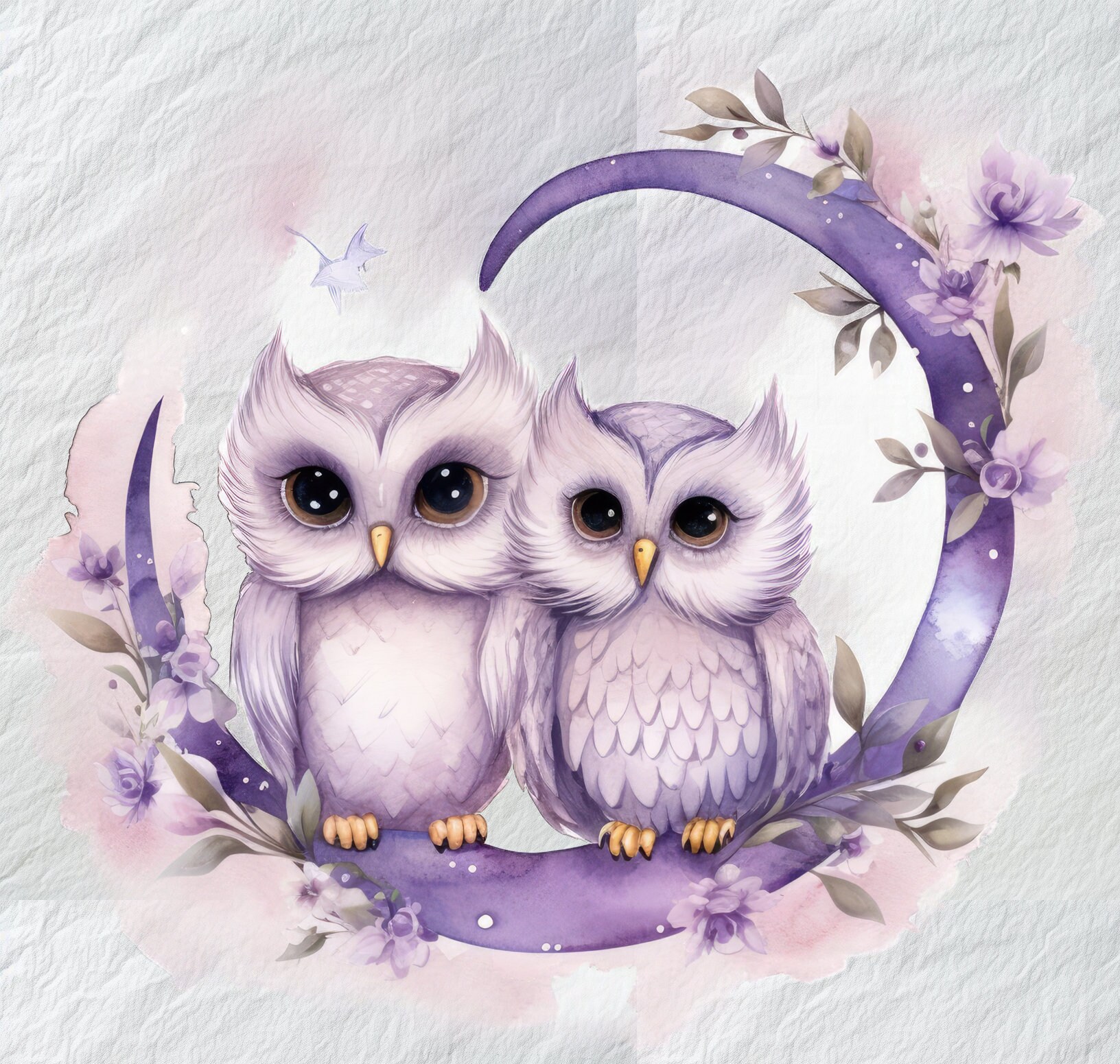 Owlets Crescent Clipart Unique Handcrafted Owl Jewelry - Etsy