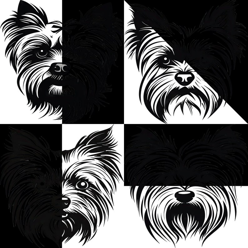 Yorkshire Terrier Vector Lines Logo PNG Clipartdog Logo - Etsy