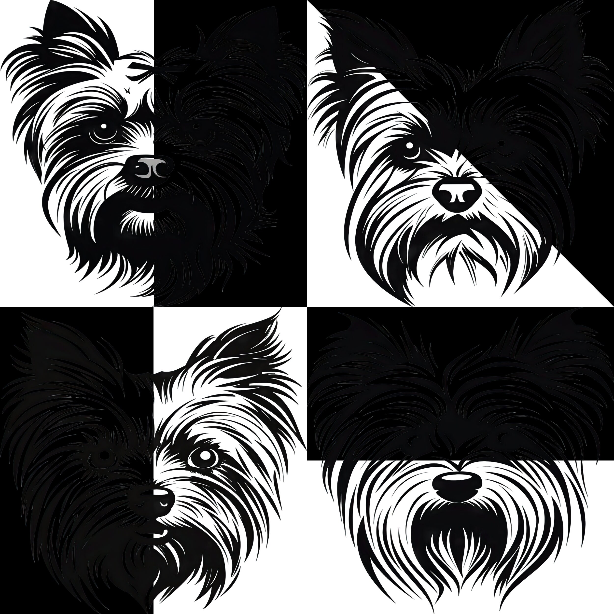 Yorkshire Terrier Vector Lines Logo PNG Clipartdog Logo - Etsy