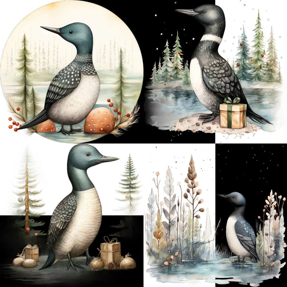 Christmas Heartwarming Loon PNG Clipart, Creative Christmas Loon ...