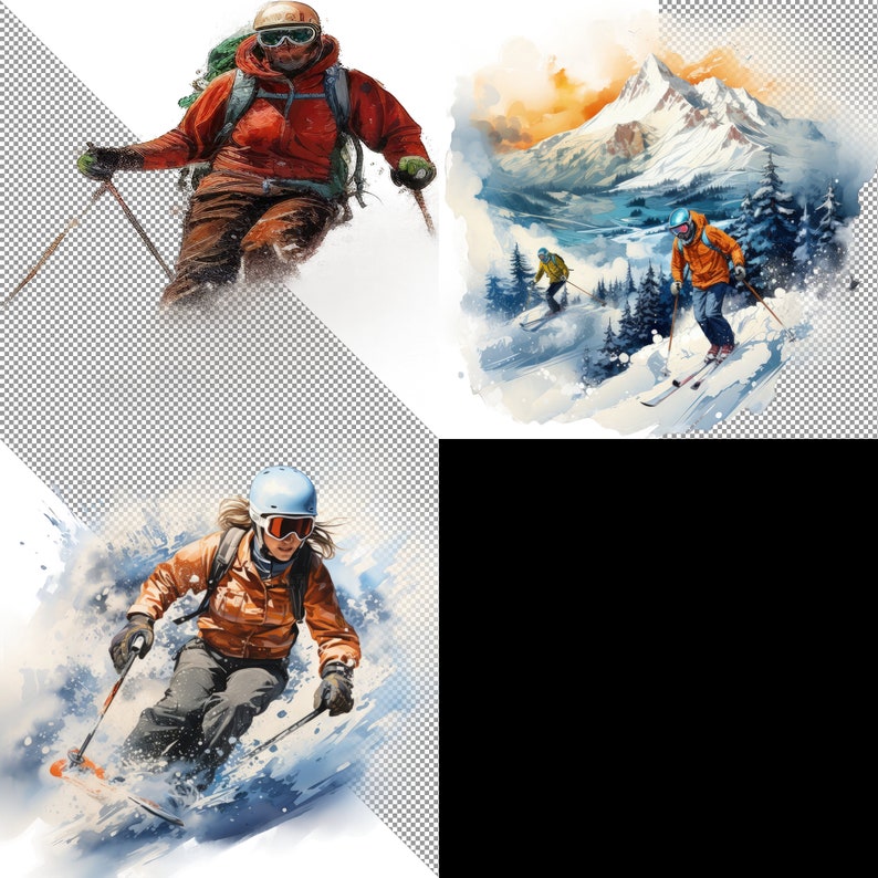 Winter Sports Wonderland Clipart, Digital Sticker for Vehicle, Snowy ...